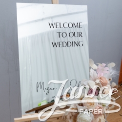 Modern Luxury Silver Mirror Acrylic Wedding Sign YK067UV