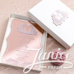 Luxury Acrylic Wedding Invitation with Fancy Shape Rose Gold 3D Acrylic ...