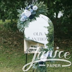 Silver Mirror Arch Acrylic Modern Wedding Sign YK068UV