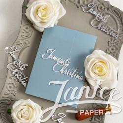 Custom Silver Mirror 3D Acrylic Stickers for Invitations CNS007