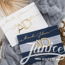 Exquisite Design Invitation Set With Gold Customized Name Tag WSNT016