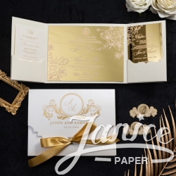 Luxury Velvet Boxed Wedding Invitations with 3D Acrylic Name Tag WPFC2155