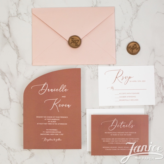Half Arch Shape Flat Invitation Suite WSWD001 (120GSM Envelope)