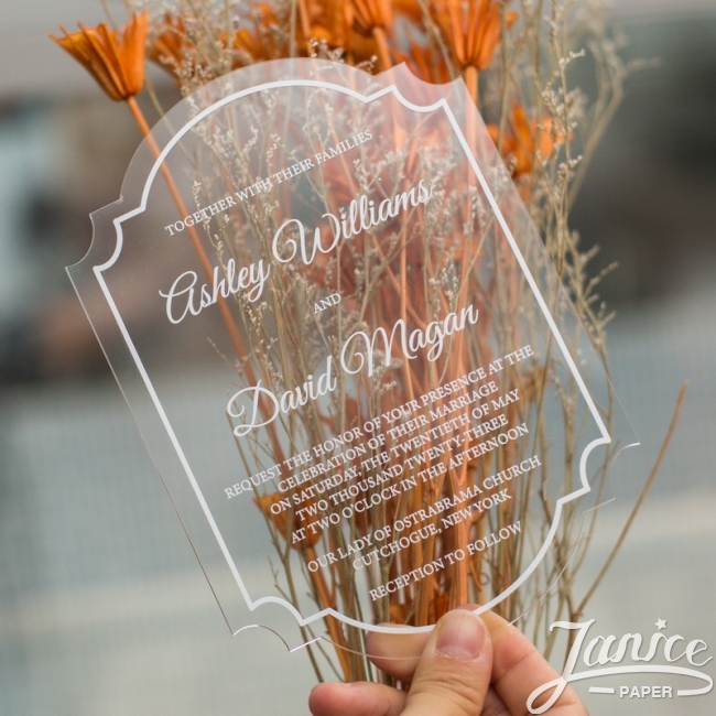 Vintage frame Shape Acrylic Invitation Suite WSWDA003 (120GSM Envelope)