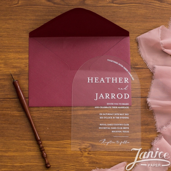 Arch Shape Acrylic Invitation Suite WSWDA001 (120GSM Envelope)