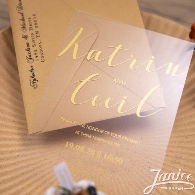 Sleek Acrylic Wedding Invitation Screen Printing DAC012